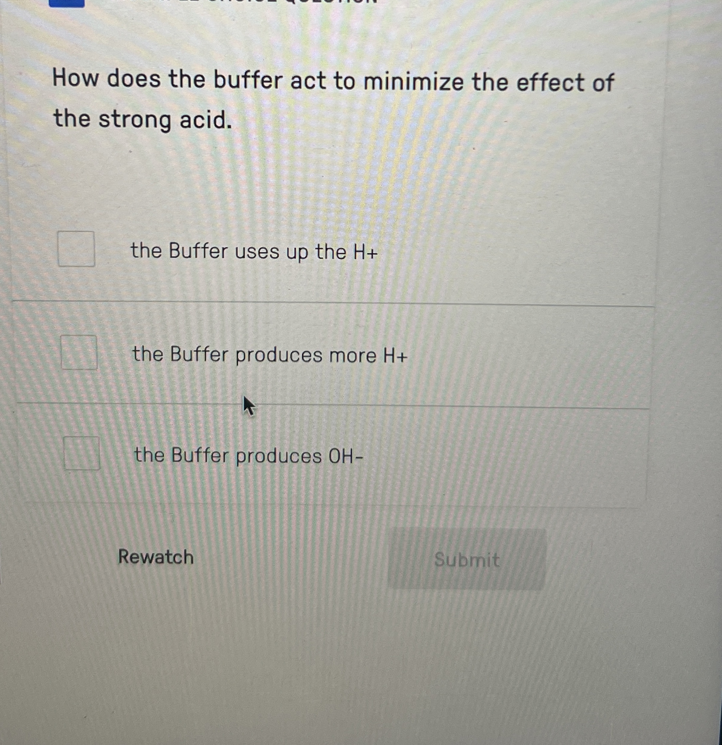 Solved How does the buffer act to minimize the effect of the | Chegg.com