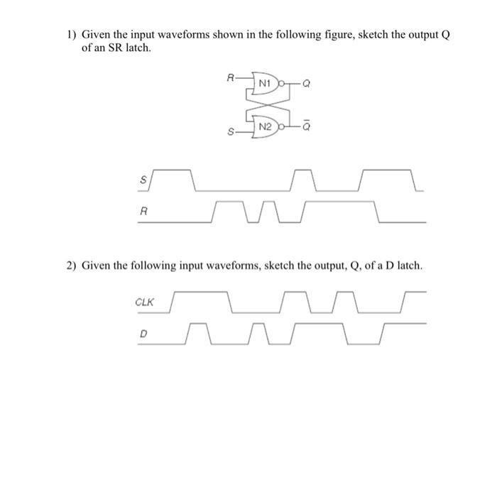 Solved 1 Given The Input Waveforms Shown In The Following 