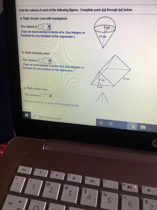 Solved Find the volume of each of the following figures. | Chegg.com