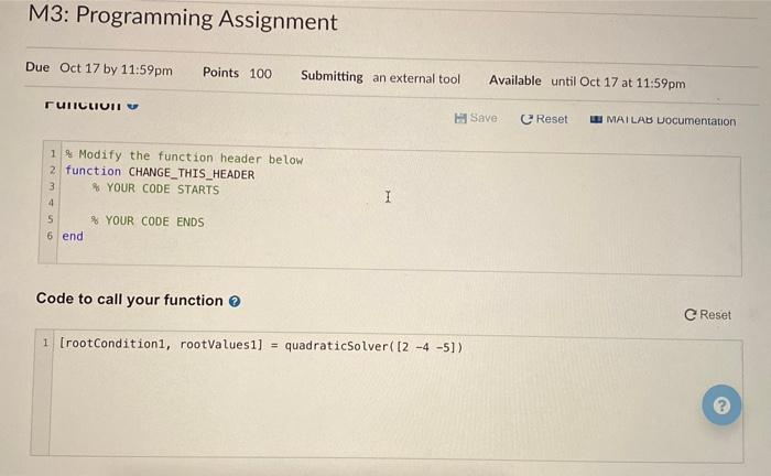 Solved M3: Programming Assignment Due Oct 17 by 11:59pm | Chegg.com