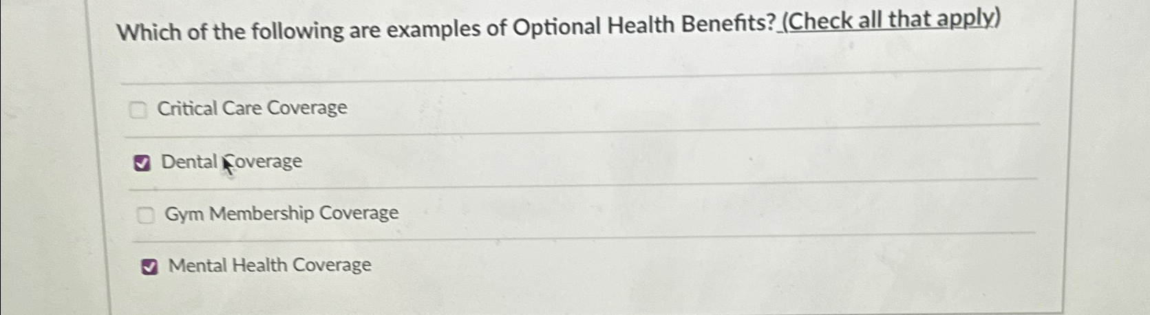 Solved Which of the following are examples of Optional | Chegg.com
