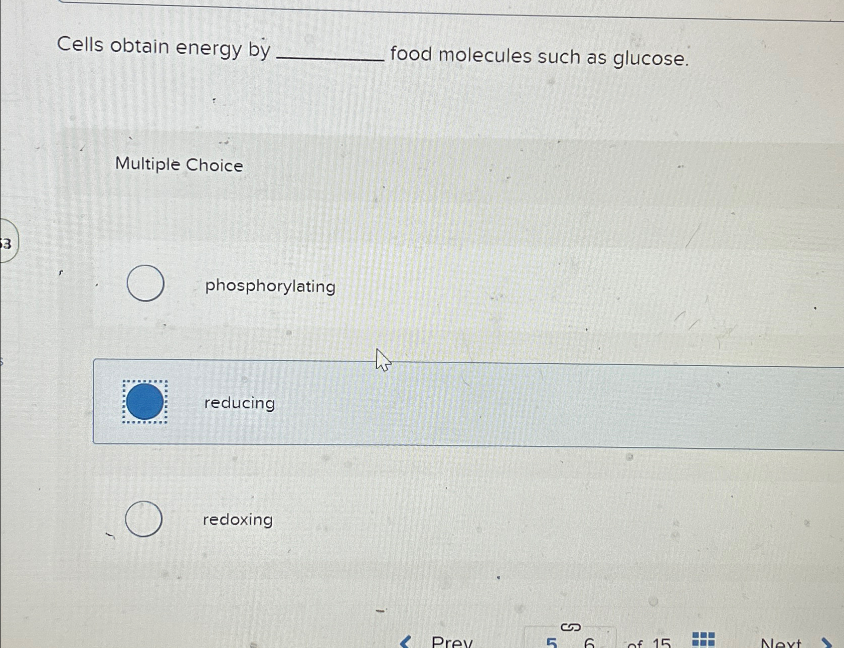 Solved Cells obtain energy by food molecules such as | Chegg.com