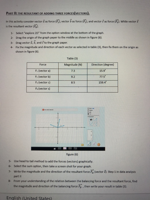 Solved PART II: THE RESULTANT OF ADDING THREE | Chegg.com