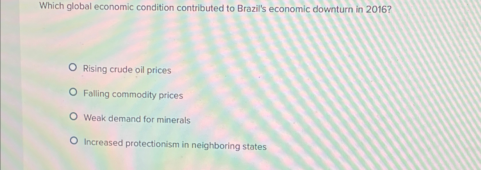 Solved Which global economic condition contributed to | Chegg.com