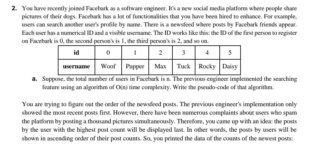 Solved d. Describe this new algorithm by showing the steps | Chegg.com