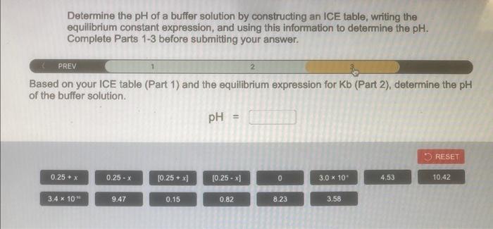 Solved Determine the pH of a buffer solution by constructing | Chegg.com