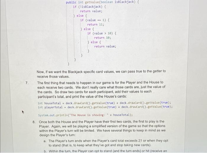 Solved Part A: Blackjack! 1. In this portion of the | Chegg.com