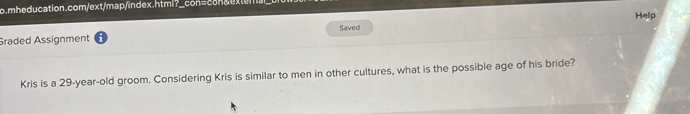 Solved Kris is a 29 -year-old groom. Considering Kris is | Chegg.com