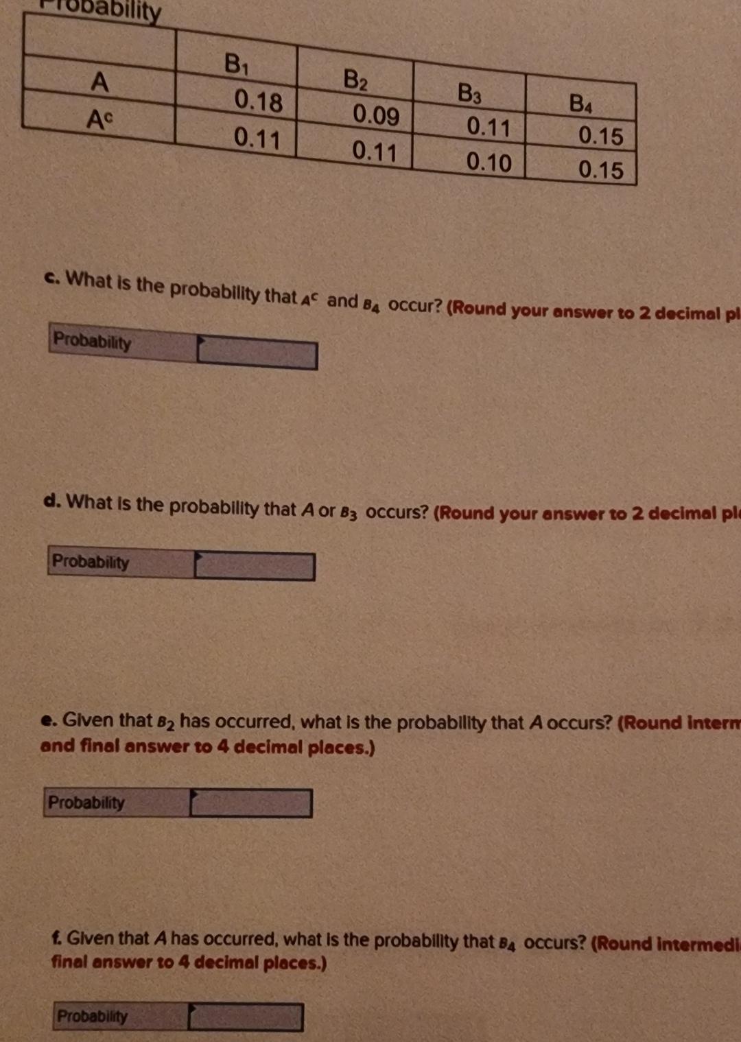 Solved \table[[,B1,B2,B3,B4 | Chegg.com