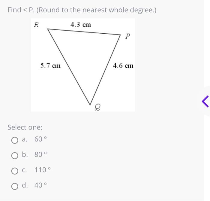 Solved A O b. b Given the triangle above, choose all the | Chegg.com