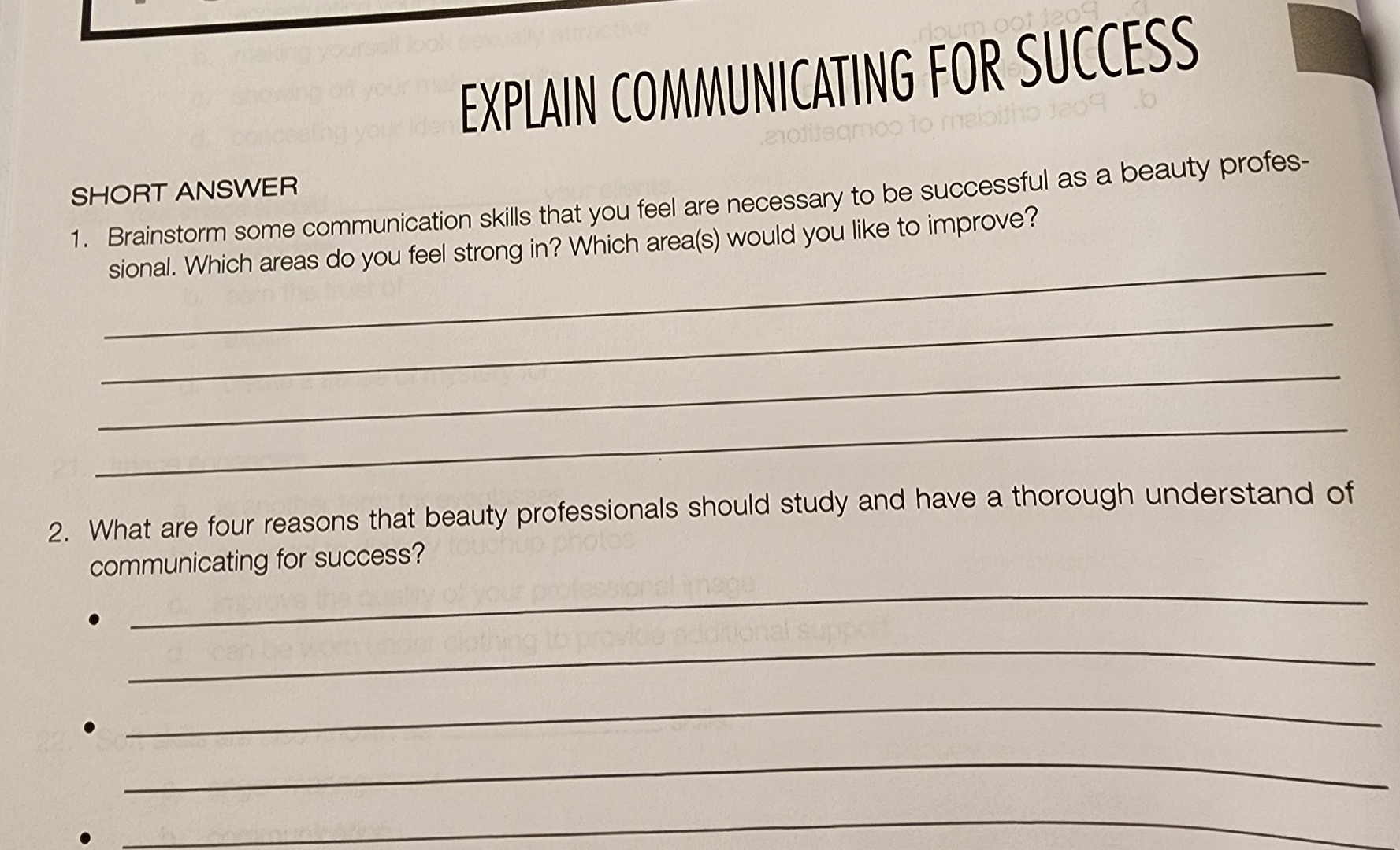 Solved EXPLAIN COMMUNICATING FOR SUCCESSSHORT | Chegg.com