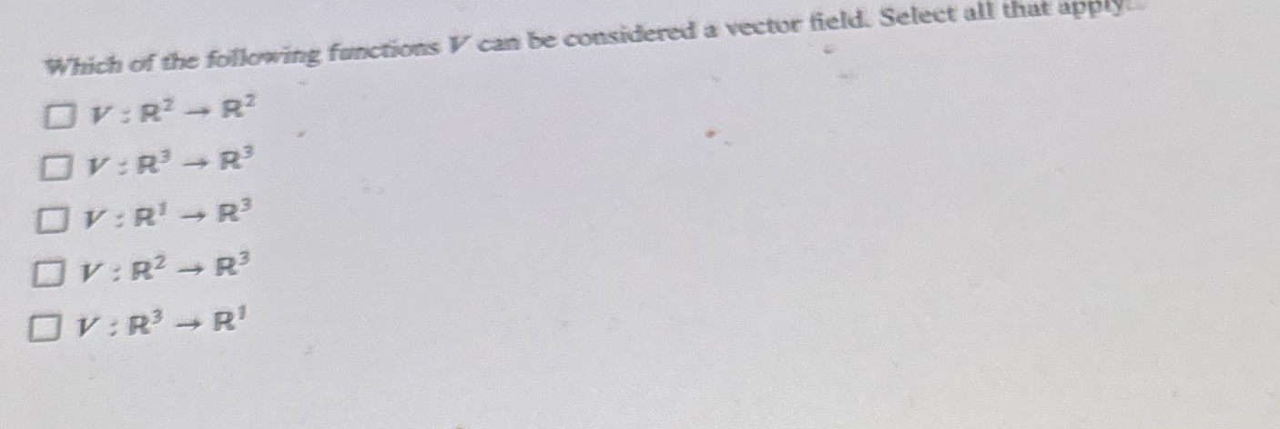 Solved Which of the following functions V ﻿can be considered | Chegg.com