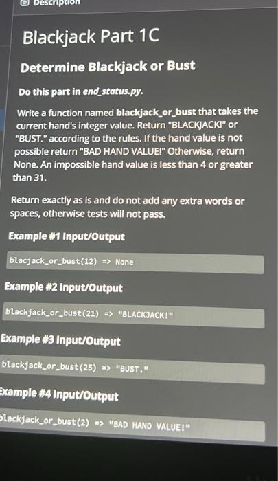 Solved Blackjack! Blackjack is a popular card game in which | Chegg.com