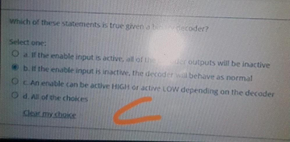 Solved High enabled decoder is disabled if its Enable line | Chegg.com