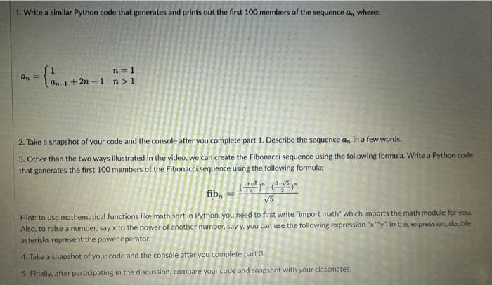 Solved 1 Write A Similar Python Code That Generates And 8753