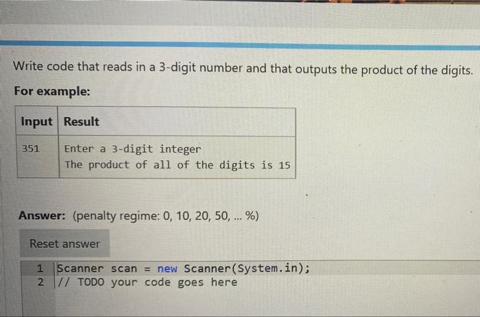 Solved Write code that reads in a 3-digit number and that | Chegg.com