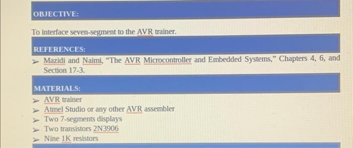 Solved Write each program in Atmel Studio and complete | Chegg.com