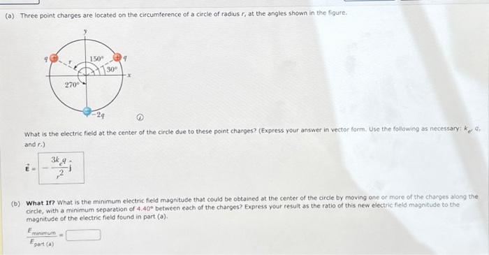 Solved (a) Three point charges are located on the | Chegg.com