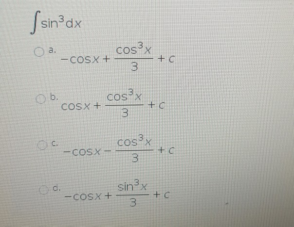 Solved (sinax a. cos3x = COS X + 3 +0 cos3x COSX + 3 + cos? | Chegg.com