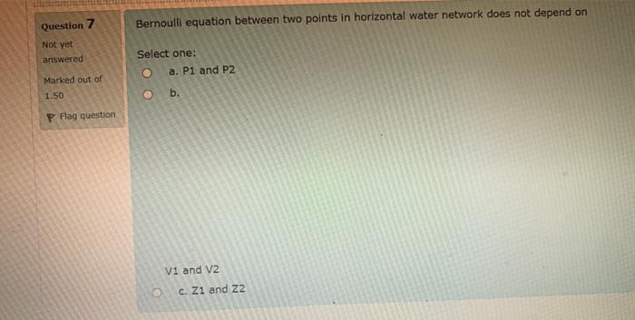 Solved Bernoulli equation between two points in horizontal | Chegg.com