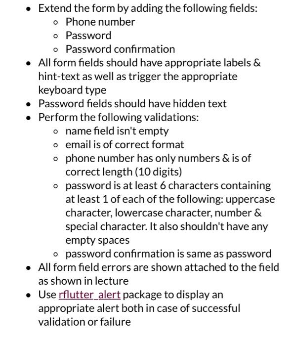 Solved Create an application using Flutter. Under main.dart, | Chegg.com