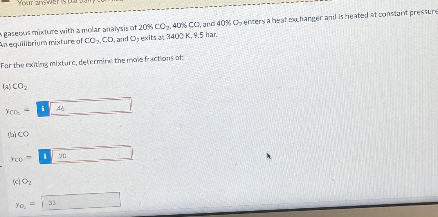Solved gaseous mixture with a molar analysis of | Chegg.com