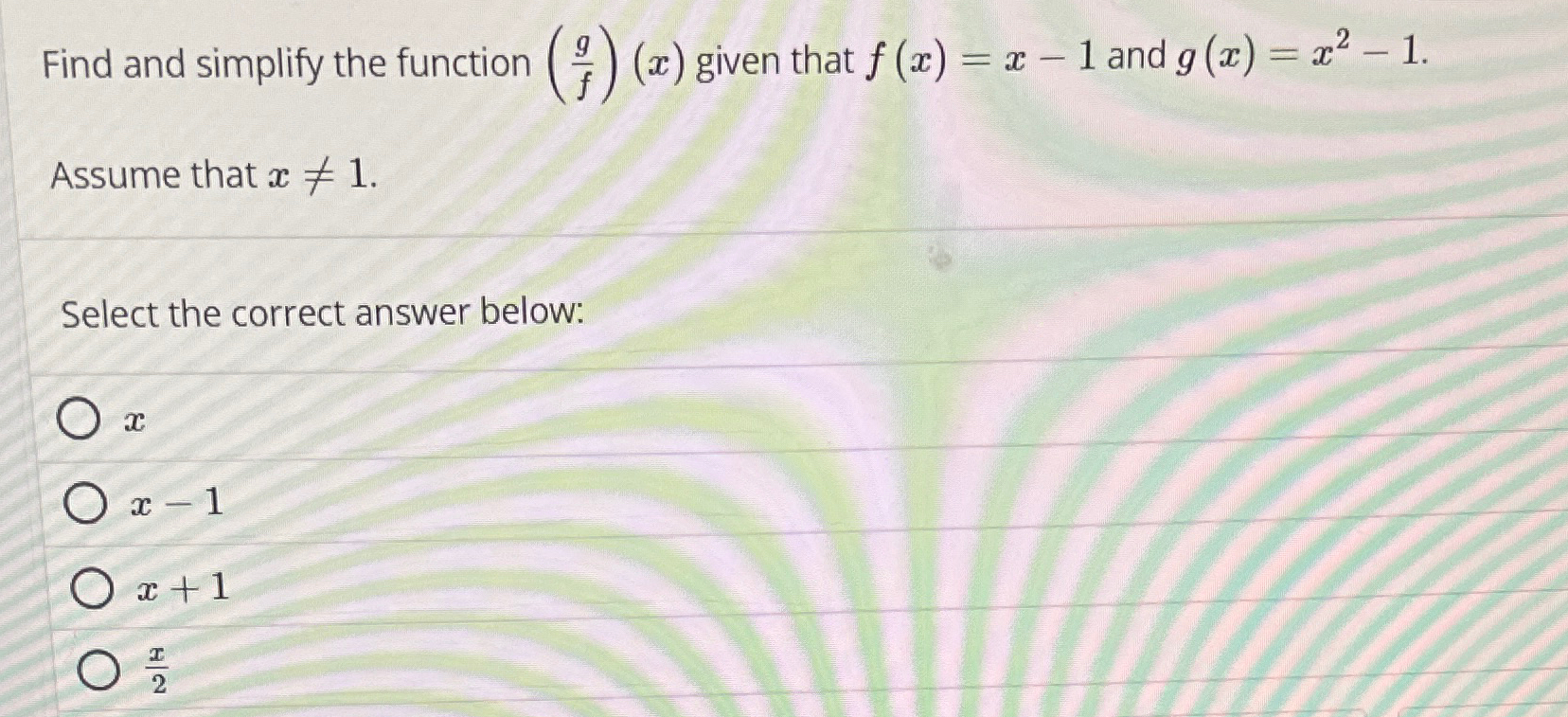 Solved Find and simplify the function (gf)(x) ﻿given that | Chegg.com