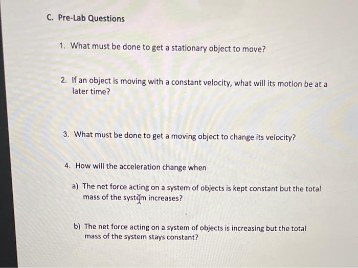 Solved Remote Lab 2: Newton's second Law: Forces, | Chegg.com