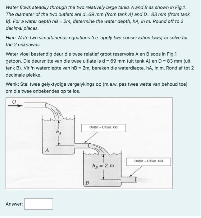 Solved Water flows steadily through the two relatively large | Chegg.com