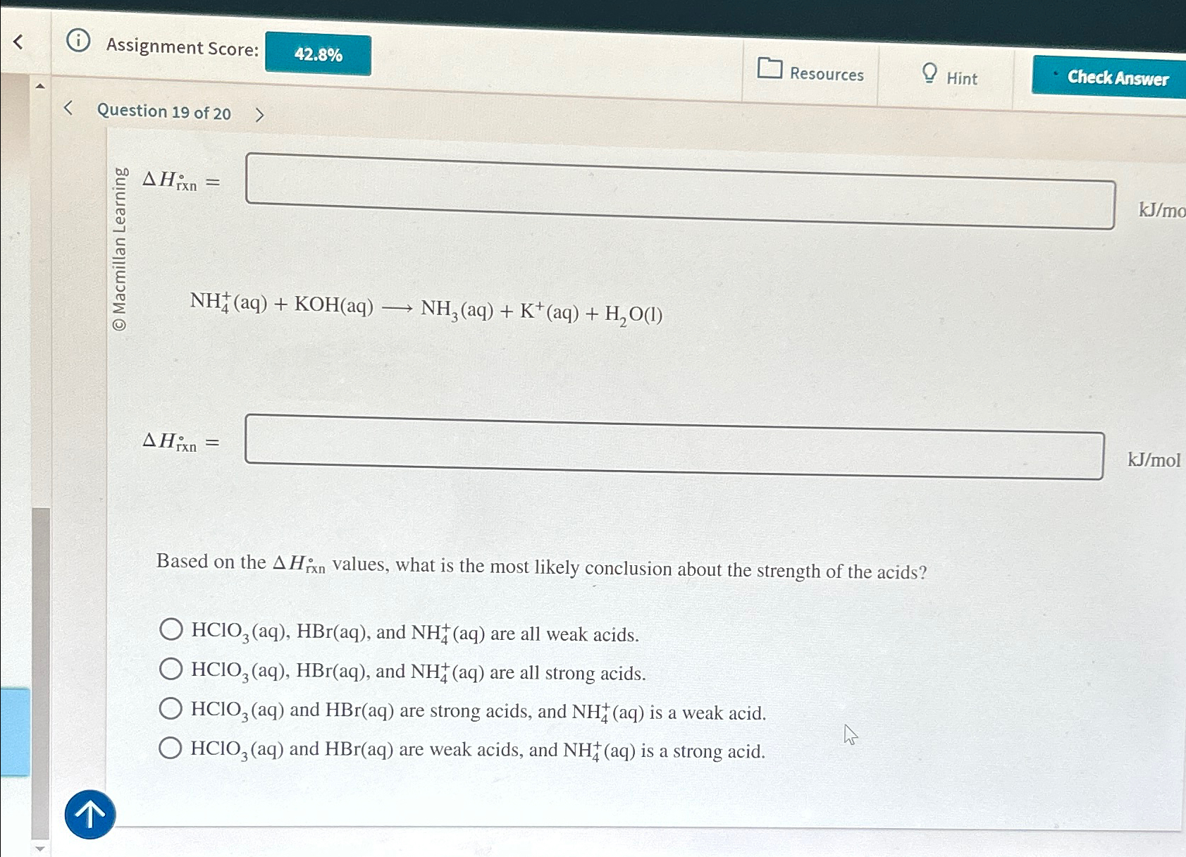 Solved Assignment Score:ResourcesHintQuestion 19 ﻿of | Chegg.com