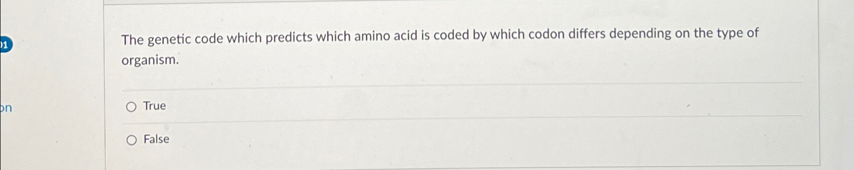Solved The Genetic Code Which Predicts Which Amino Acid Is