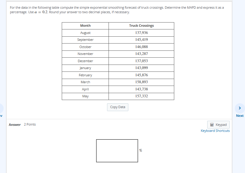 Solved For the data in the following table compute the | Chegg.com