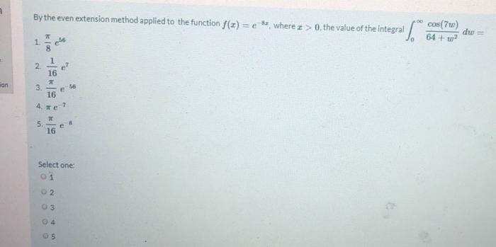 Solved By the even extension method applied to the function | Chegg.com