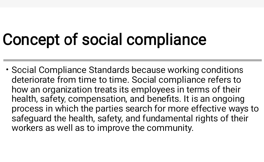Solved Concept of social complianceSocial Compliance | Chegg.com