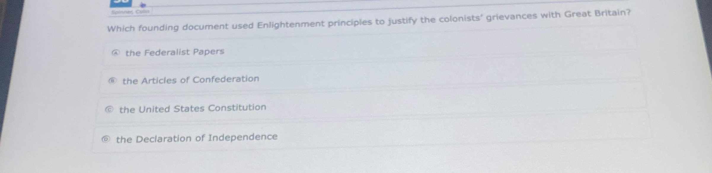 Solved Which founding document used Enlightenment principles | Chegg.com