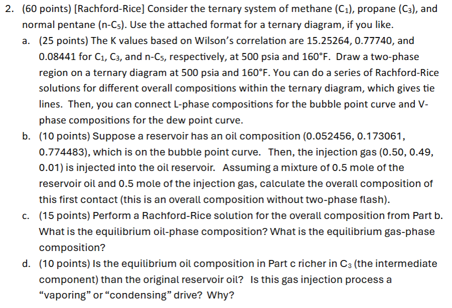 (60 ﻿points) [Rachford-Rice] ﻿Consider the ternary | Chegg.com