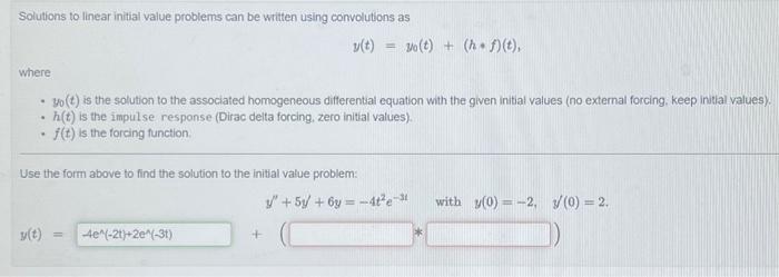 Solved Solutions to linear initial value problems can be | Chegg.com