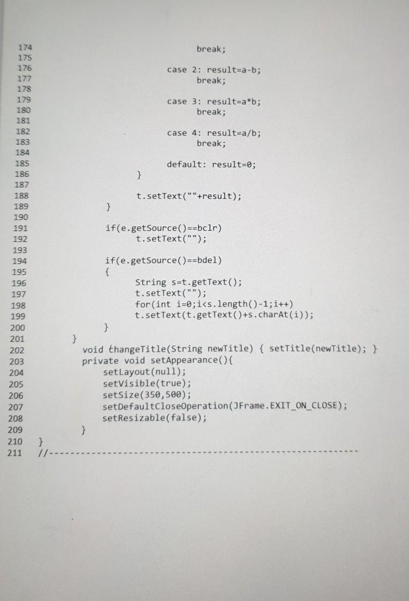 Solved Use Umls Of Actionlistener Jframe And A Code Of A 3369