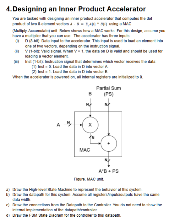 DRAW THE CIRCUITS 4.Designing an Inner Product | Chegg.com