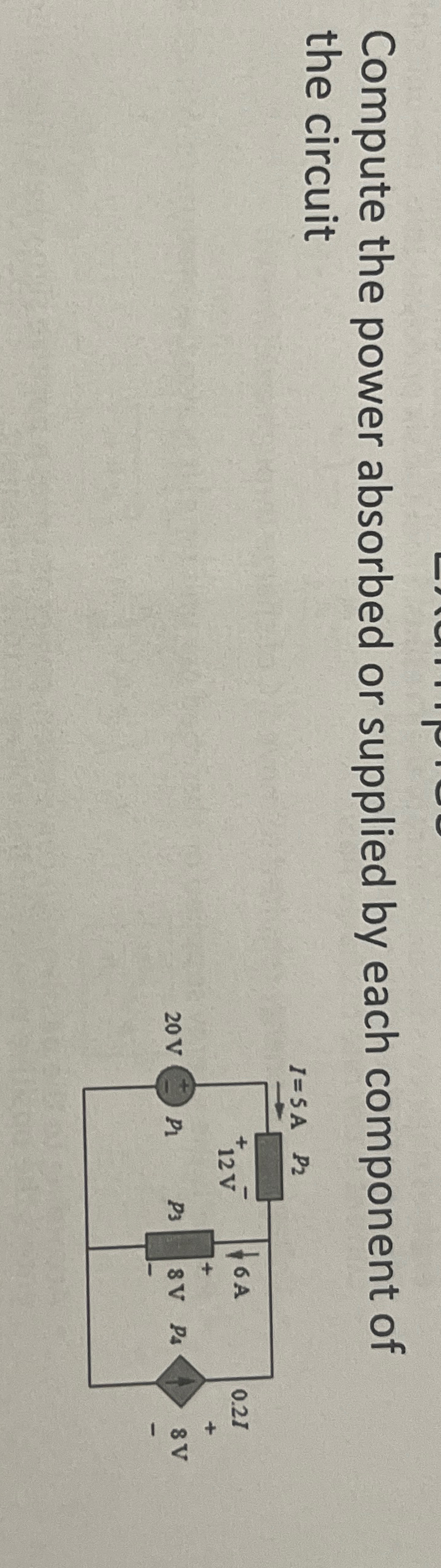 Solved Compute the power absorbed or supplied by each | Chegg.com