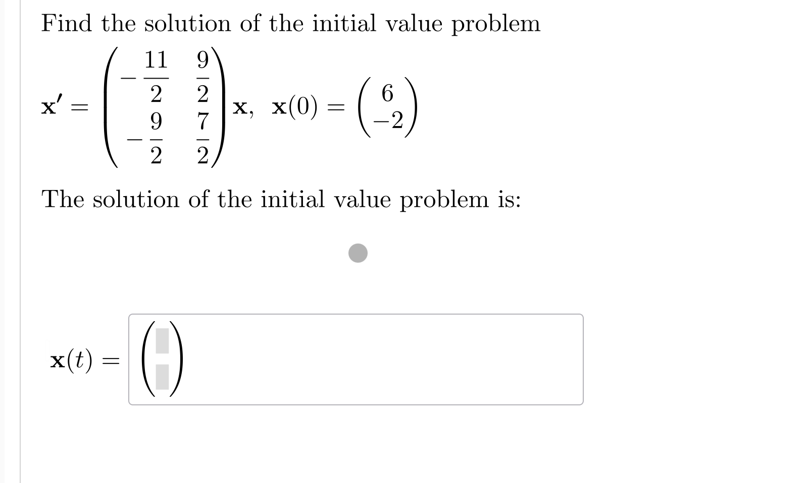 Solved Find the solution of the initial value | Chegg.com