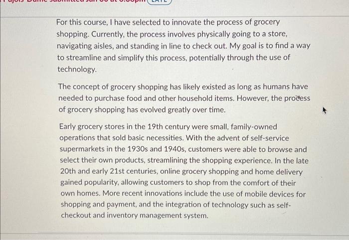 Solved Part A Take the product or service you selected in | Chegg.com