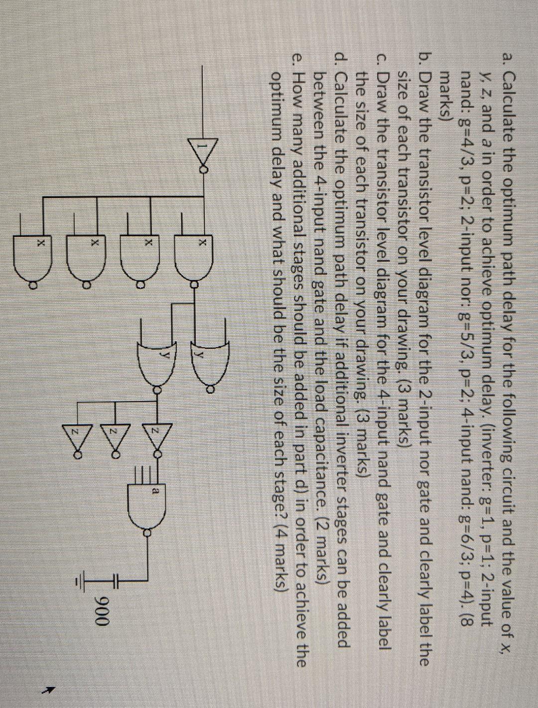 a. Calculate the optimum path delay for the following | Chegg.com