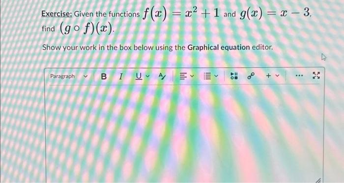 Solved Exercise: Given the functions f(x) = x² + 1 and g(x) | Chegg.com