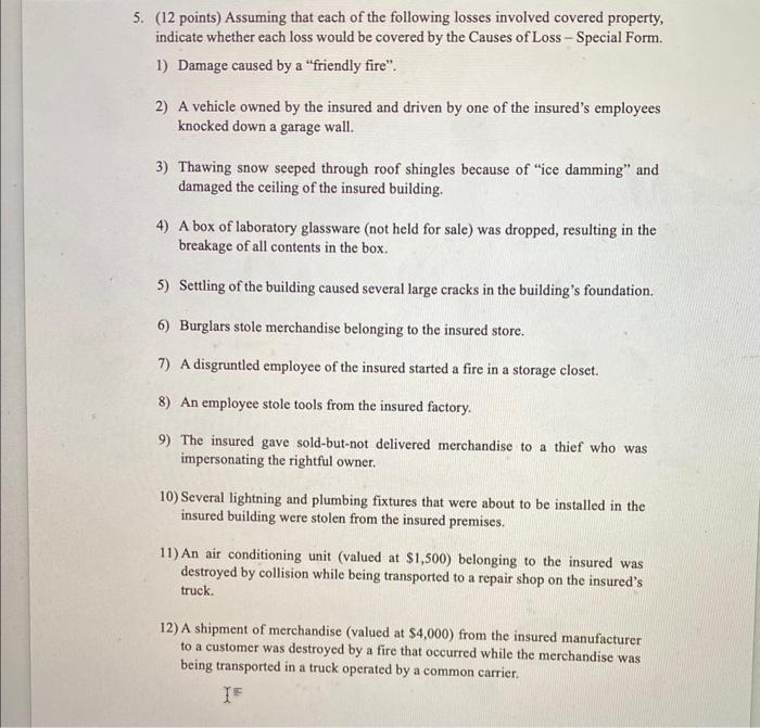 Solved 5. (12 points) Assuming that each of the following | Chegg.com