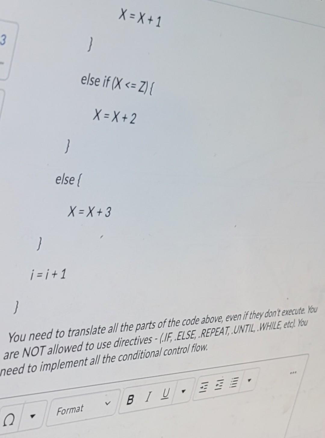 Solved Translate the following code into assembly language. | Chegg.com