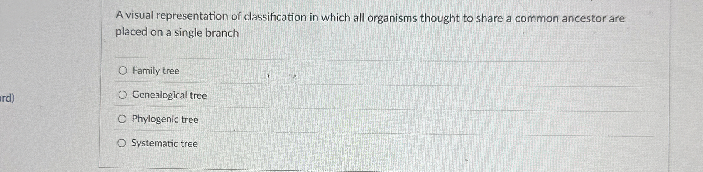 Solved A visual representation of classification in which | Chegg.com