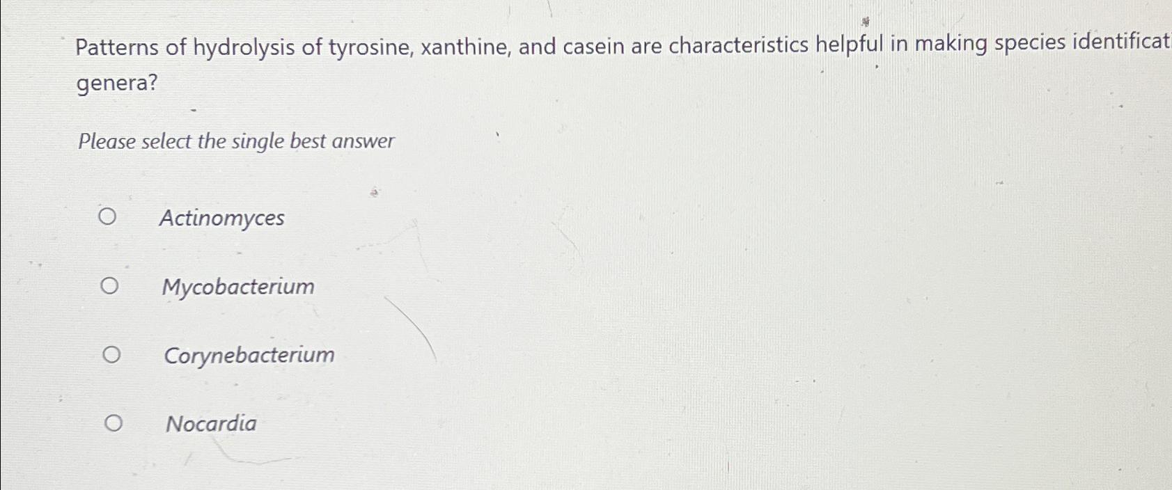 Solved Patterns of hydrolysis of tyrosine, xanthine, and | Chegg.com