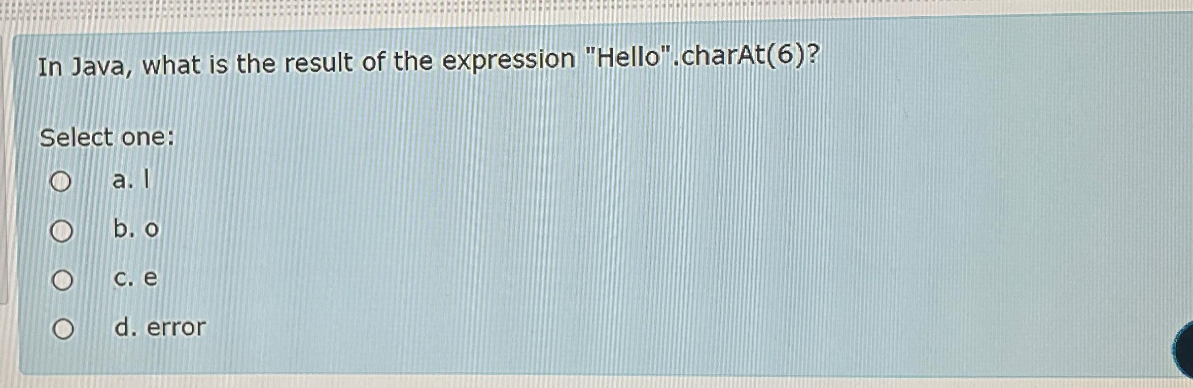 Solved In Java, what is the result of the expression | Chegg.com