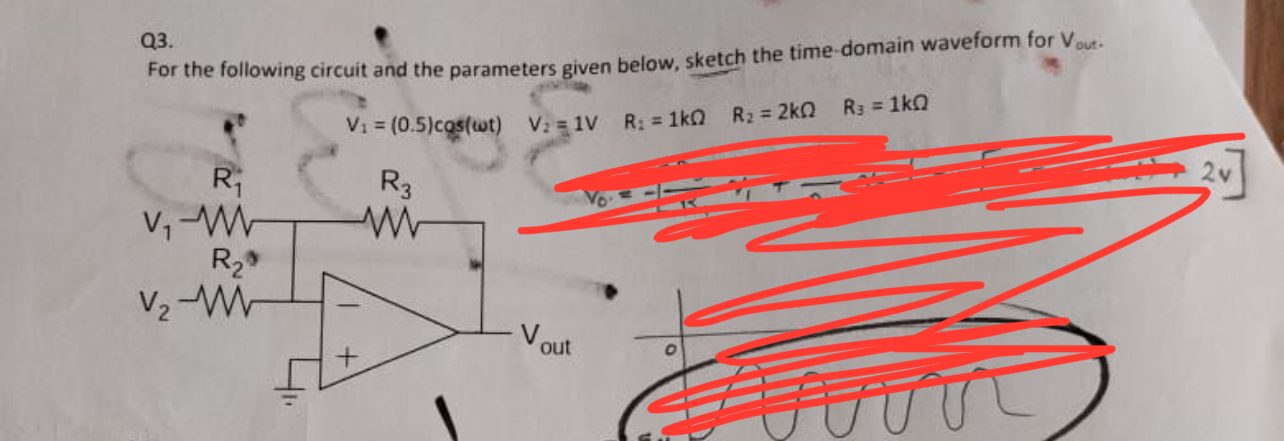 Solved Q3.For the following circuit and the parameters given | Chegg.com